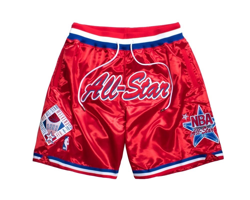 1991 All Star Game West Shorts Red - Justdonshorts