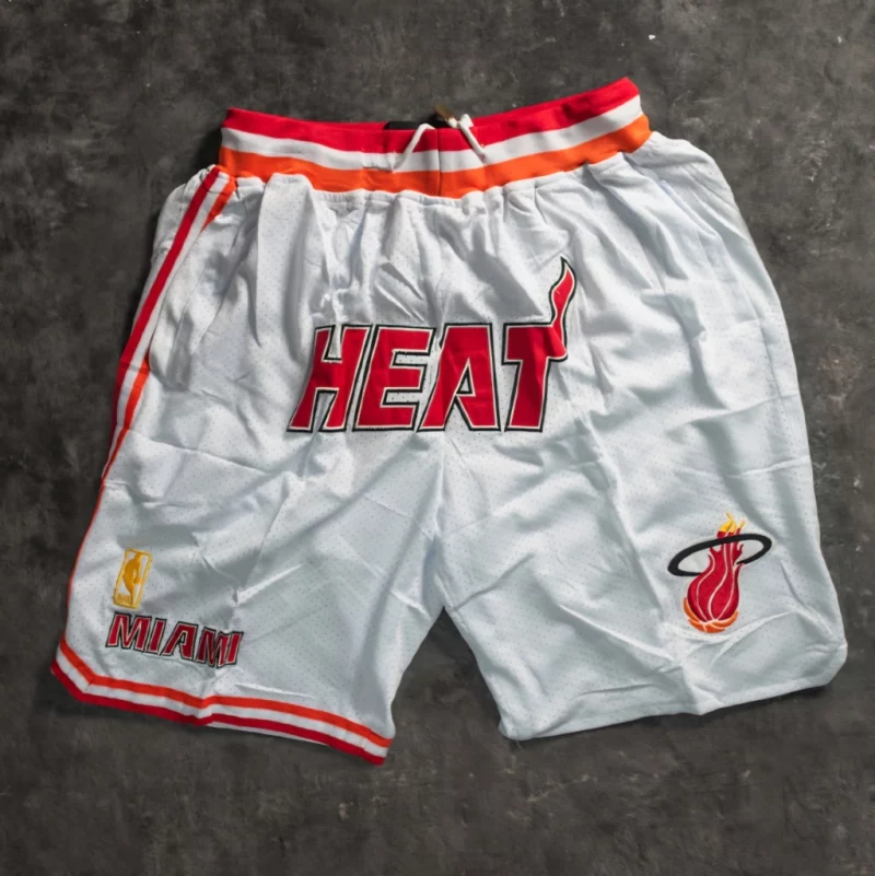 Miami Heat White Hardwood Classics Shorts - Justdonshorts